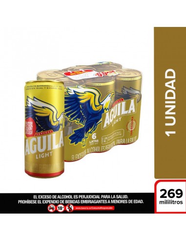 CERVEZA AGUILA LIGHT SIXPACK x 269ml
