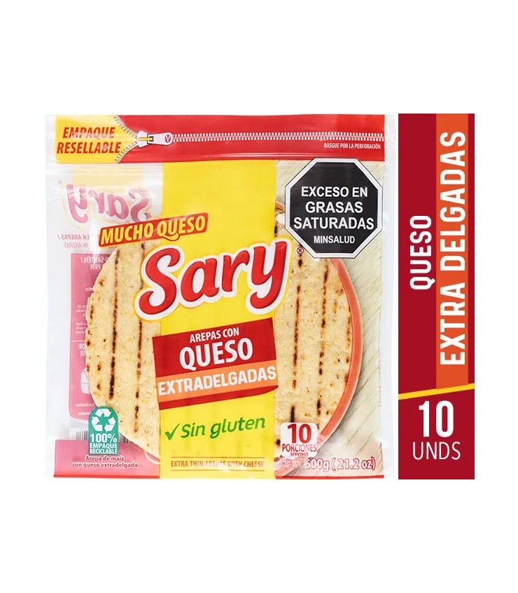 AREPA SARY QUESO EXTRADELGADA 600 G MERCADO MADRID