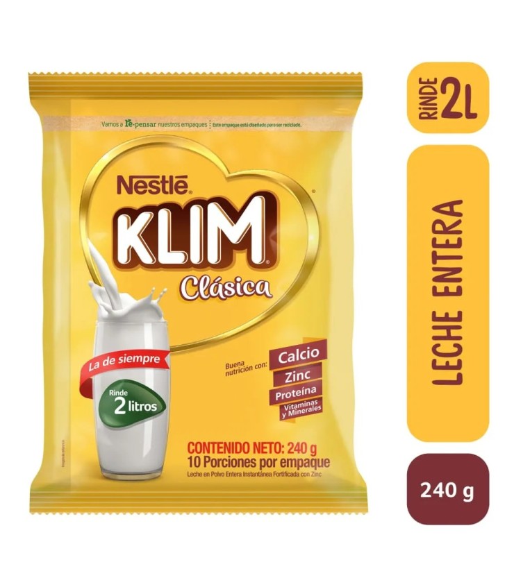 LECHE KLIM CLASICA POLVO BOLSA 240GR